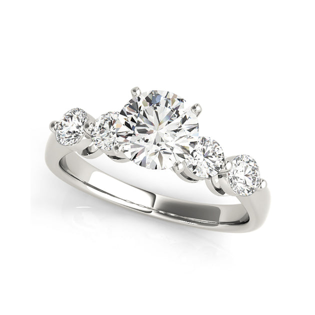 Round Brilliant Cut Single Prong Set Diamond Engagement Ring( 1.1 CTW ...