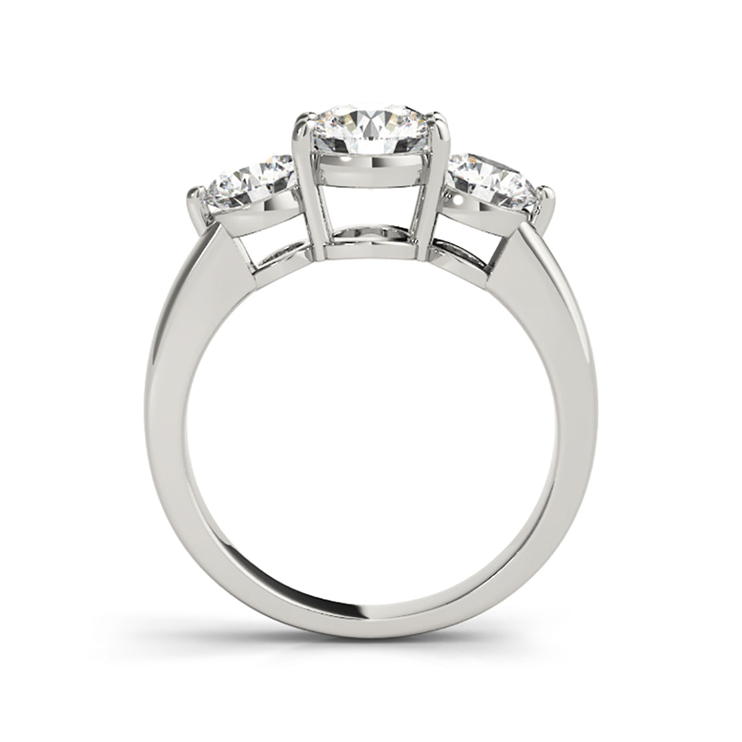 Prong set Trinity Round Brilliant Cut Diamond Engagement Ring( 1 CTW ...